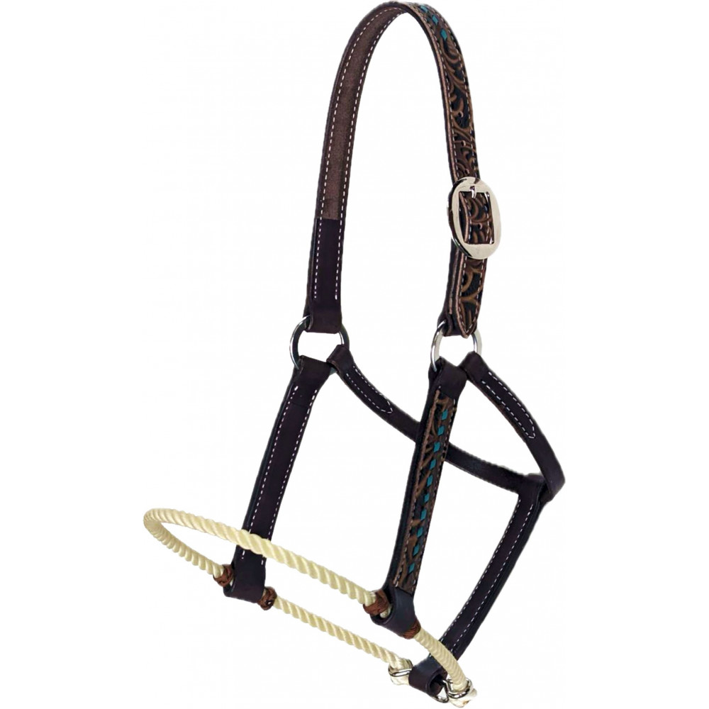 Leather Halter With Rope Nose