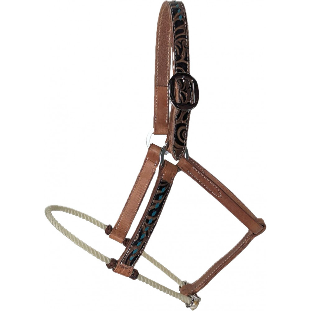 Leather Halter With Rope Nose