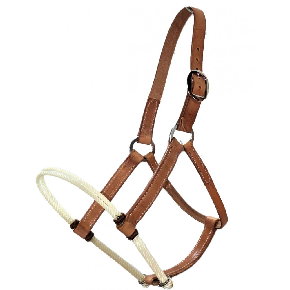 Leather Halter With Double Rope Nose